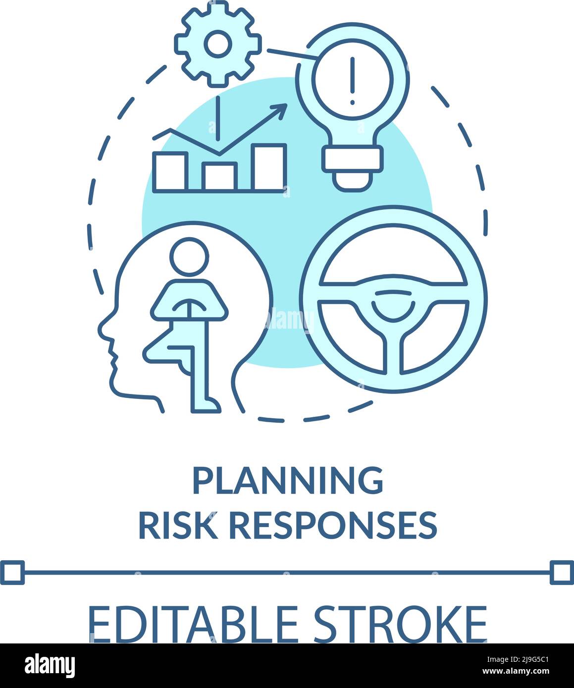 Planning risk responses turquoise concept icon Stock Vector Image & Art ...