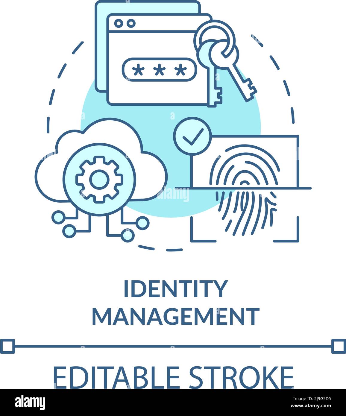 Identity management turquoise concept icon Stock Vector Image & Art - Alamy