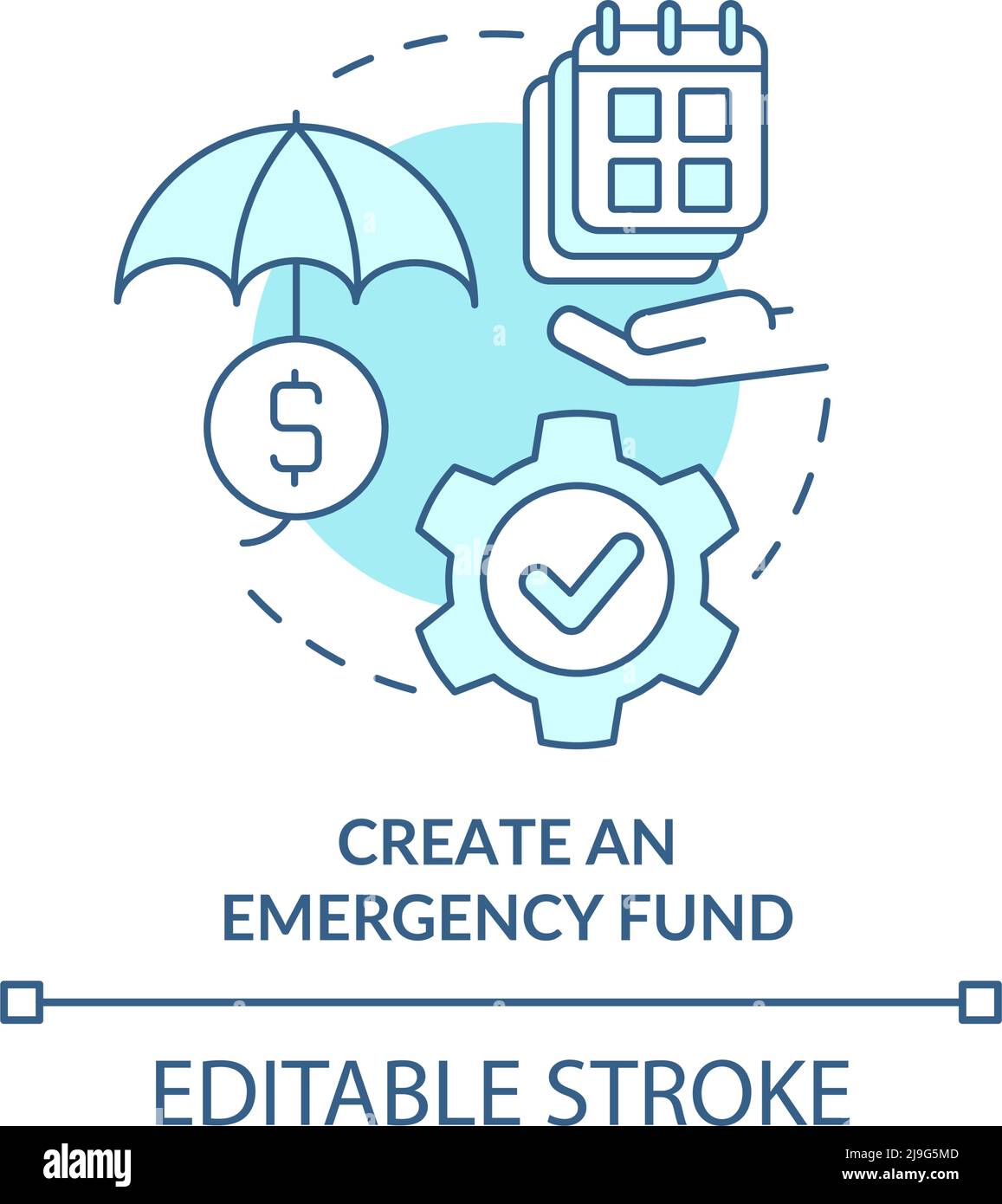 Create emergency fund turquoise concept icon Stock Vector Image & Art ...