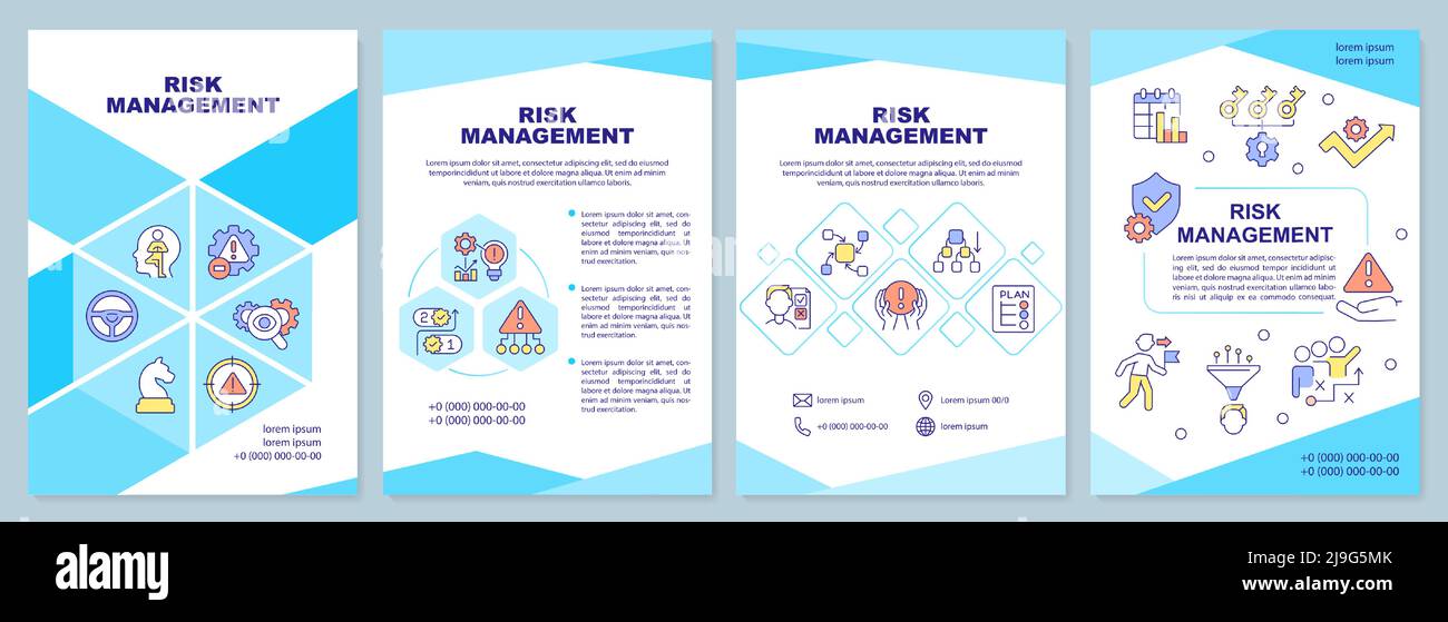 Risk management blue brochure template Stock Vector Image & Art - Alamy