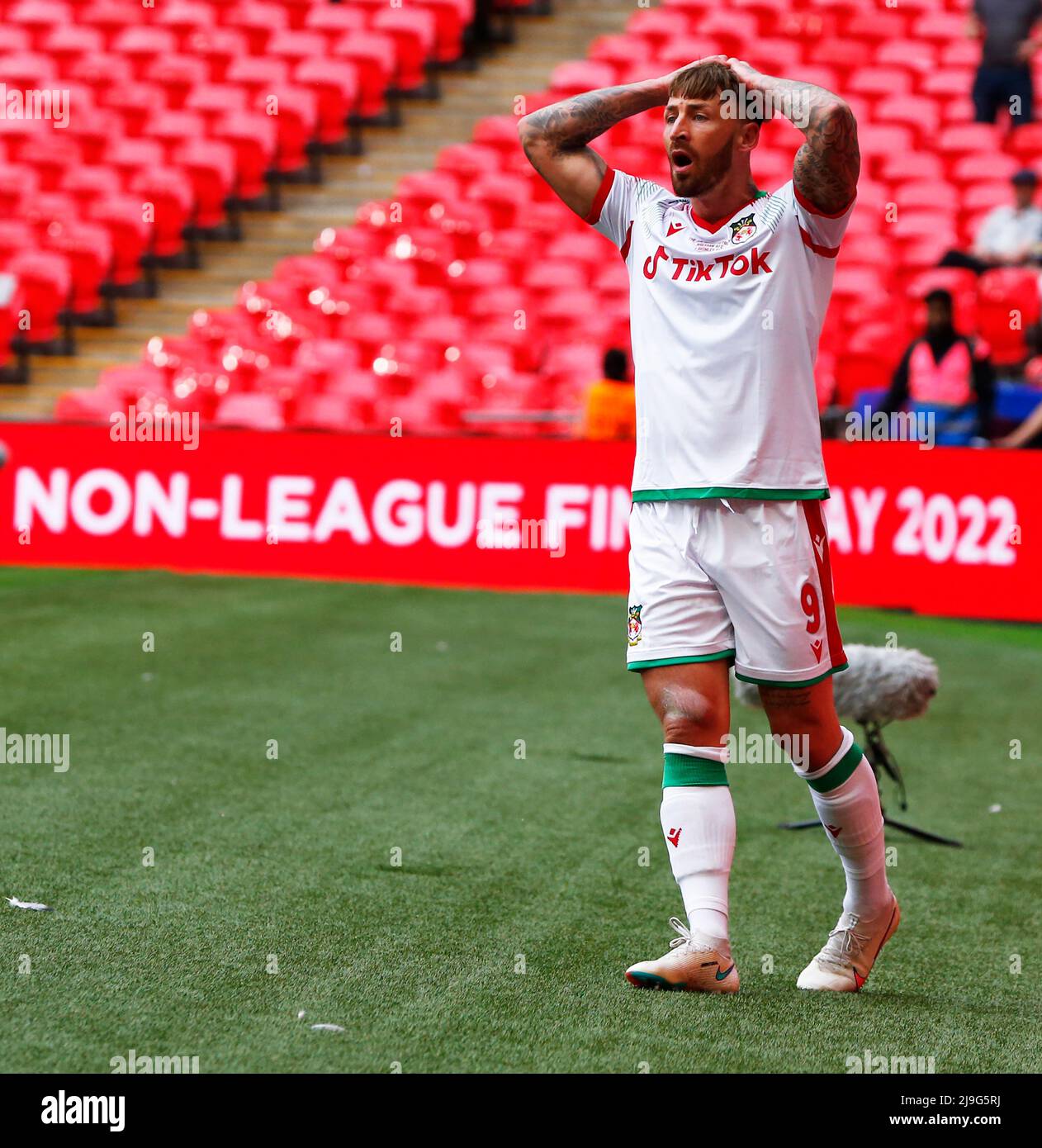 LONDON, ENGLAND - MAY 22: Wrexham's Jake Hyde celebrates his goal was ...