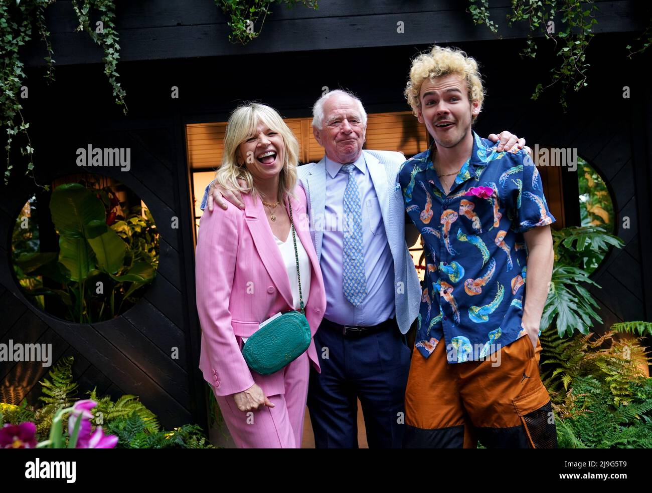 Johnny Ball (centre) celebrates his 84th birthday with his daughter Zoe ...