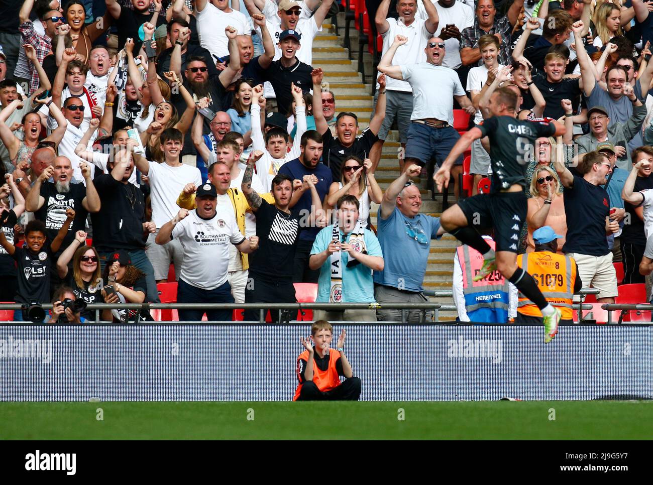LONDON, ENGLAND - MAY 22: Michael Cheek of Bromley celebrates his goal ...