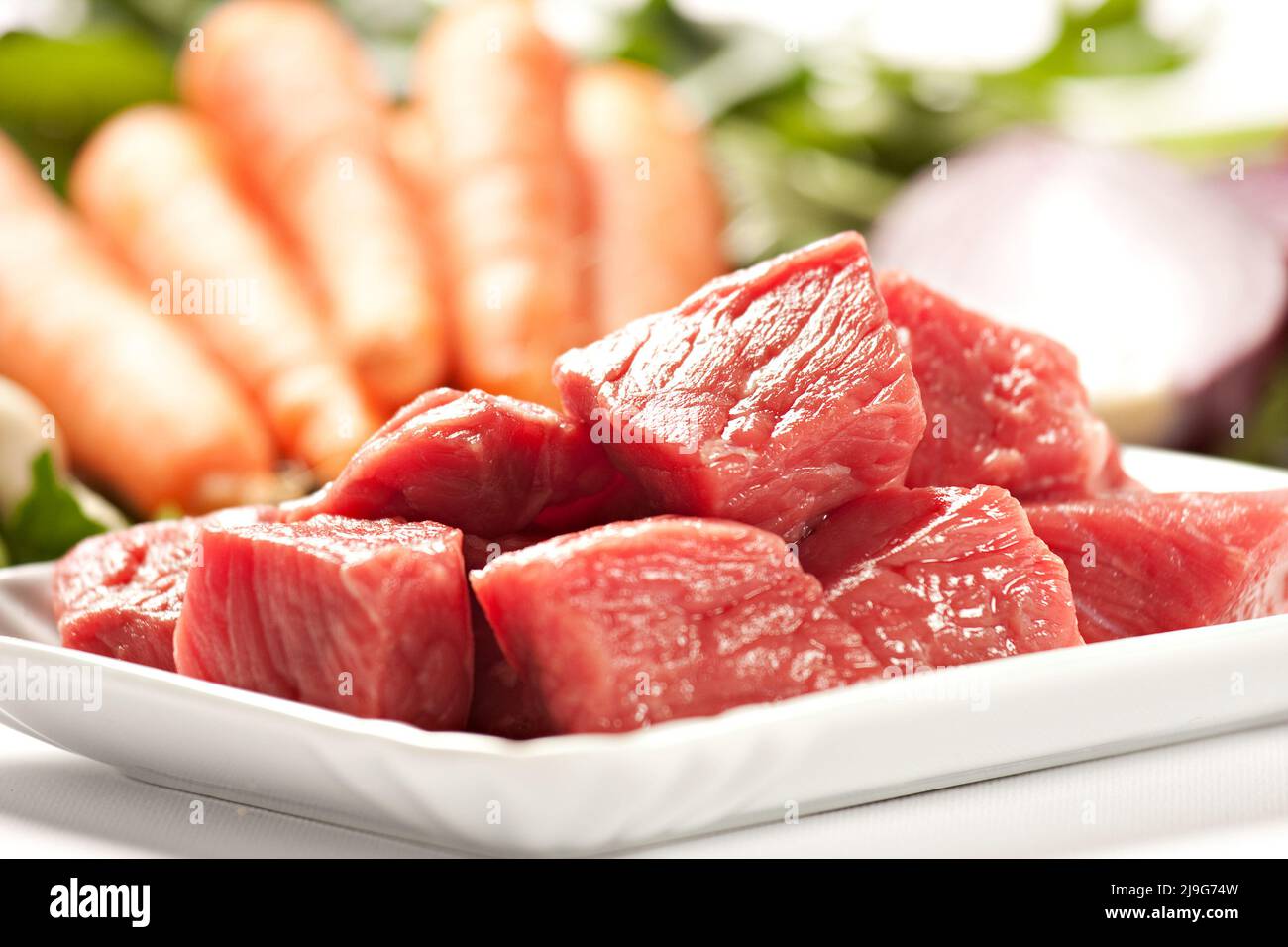 Raw Ingredients For A Traditional Beef Stew Recipe Stock Photo - Alamy