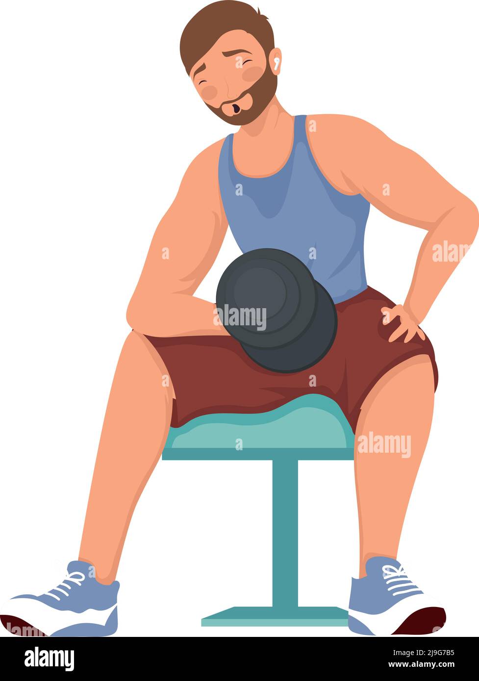 strong man lifting dumbbell character Stock Vector Image & Art - Alamy