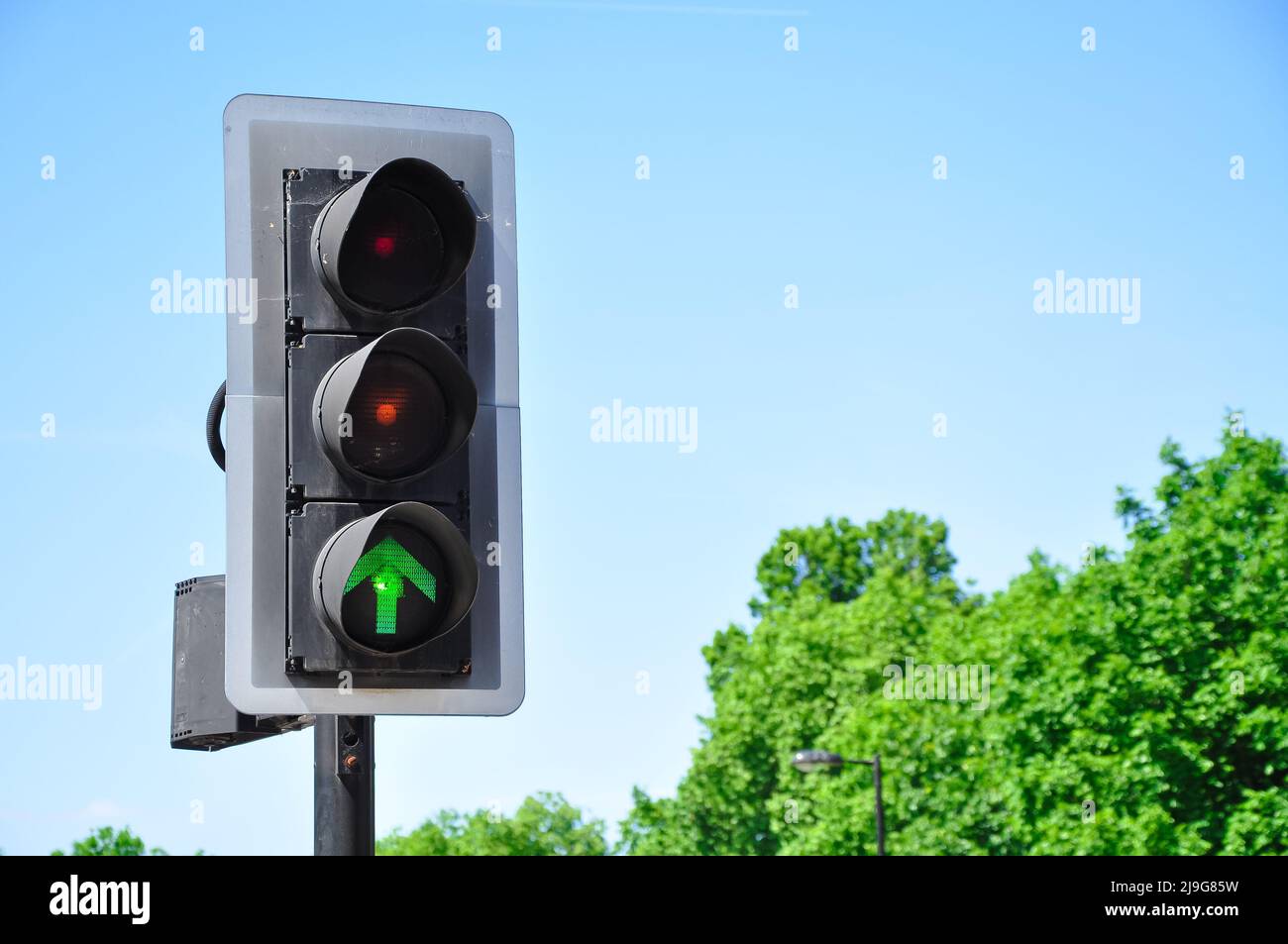 Traffic lights on the city streets green yellow red light Stock Photo ...