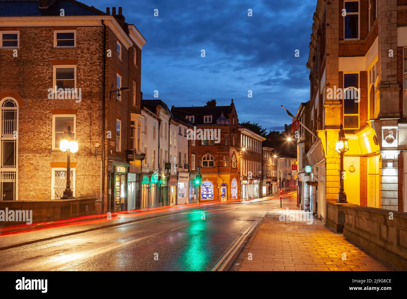 Night falls in York city centre, North Yorkshire, England Stock Photo ...