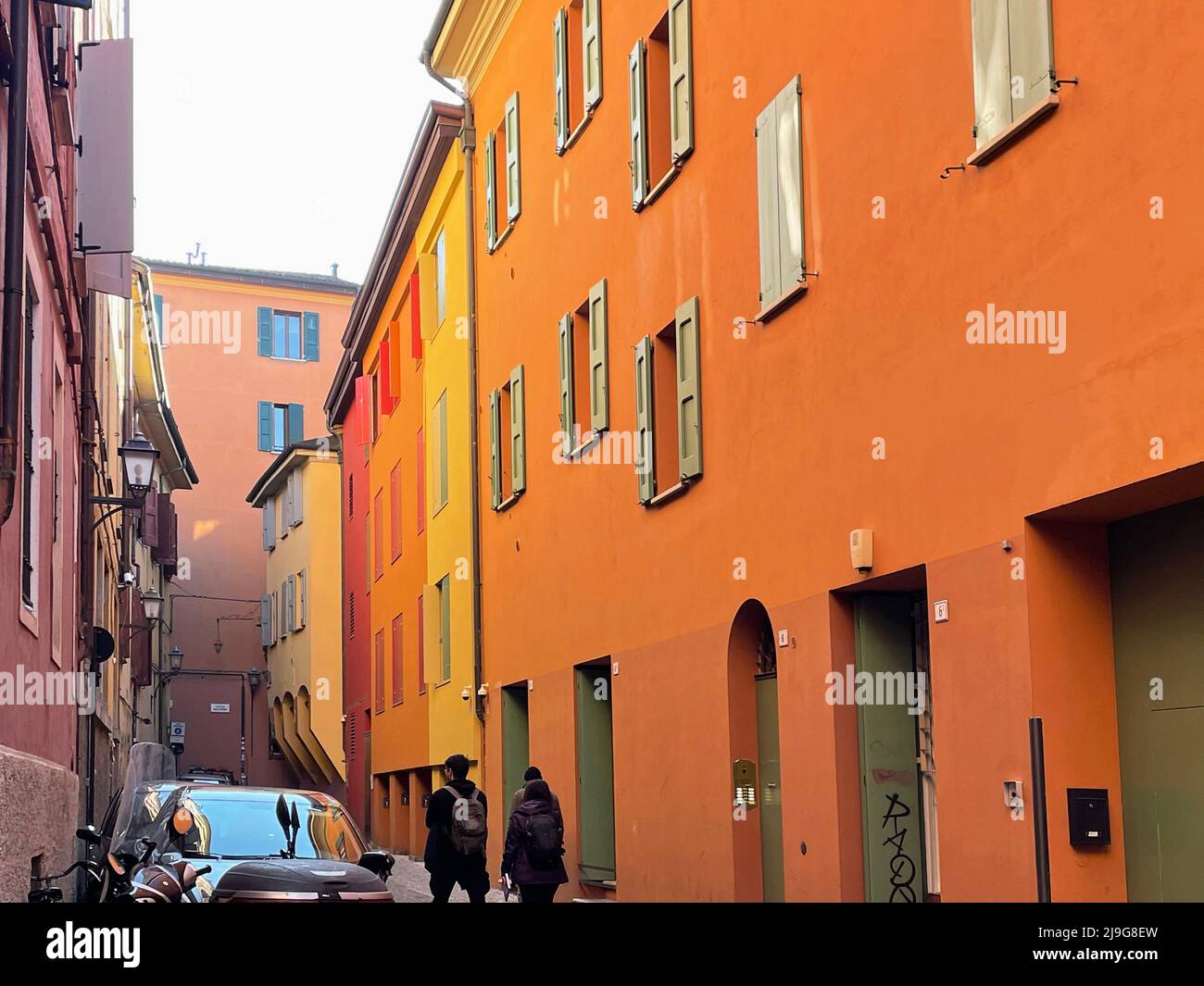 Colorful facade of residential buildings in the historic center of ...