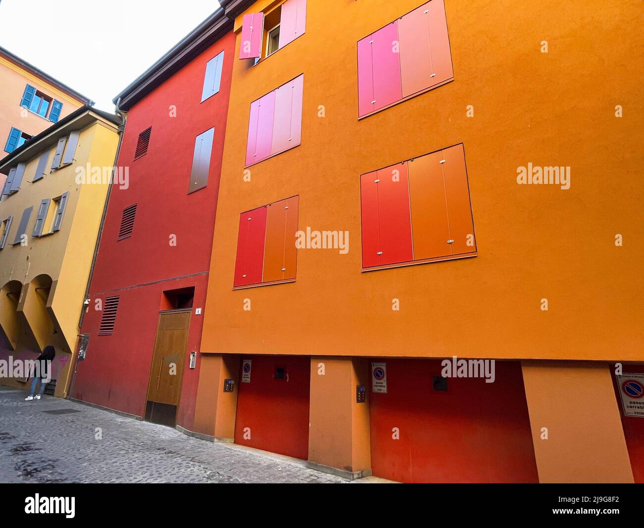Colorful facade of residential buildings in the historic center of ...