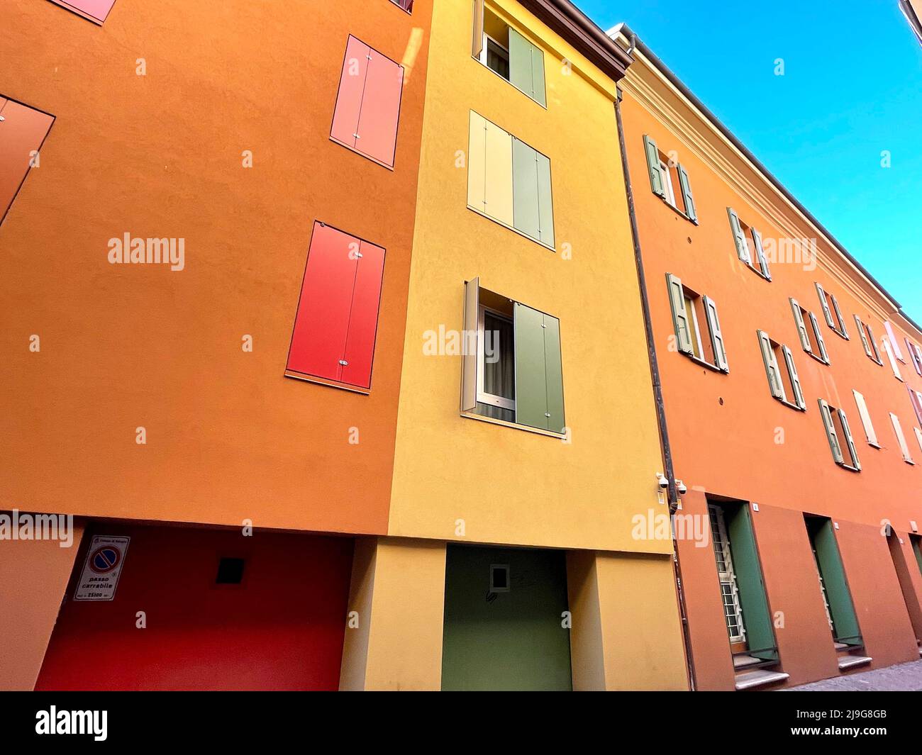 Colorful facade of residential buildings in the historic center of ...