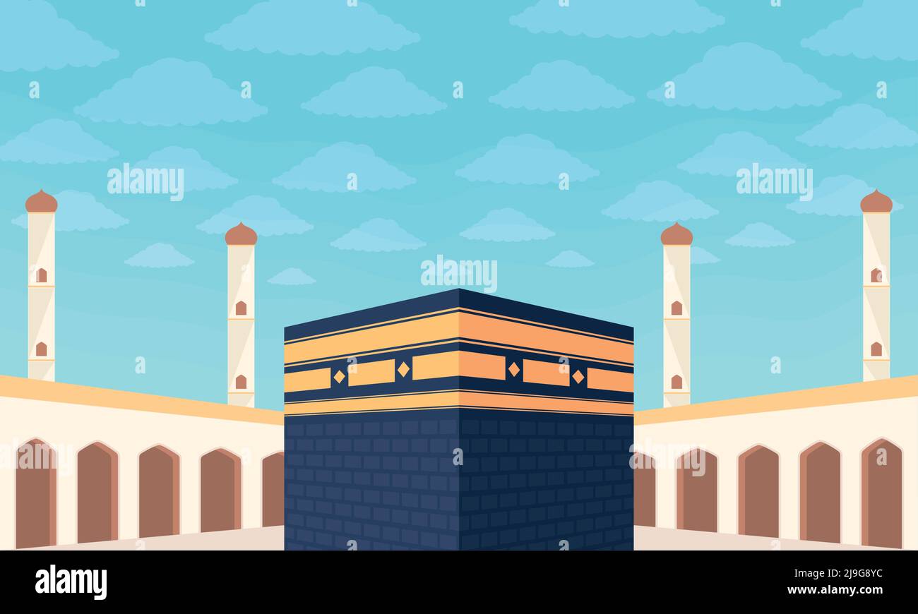 islamic pilgrimage mecca scene card Stock Vector Image & Art - Alamy