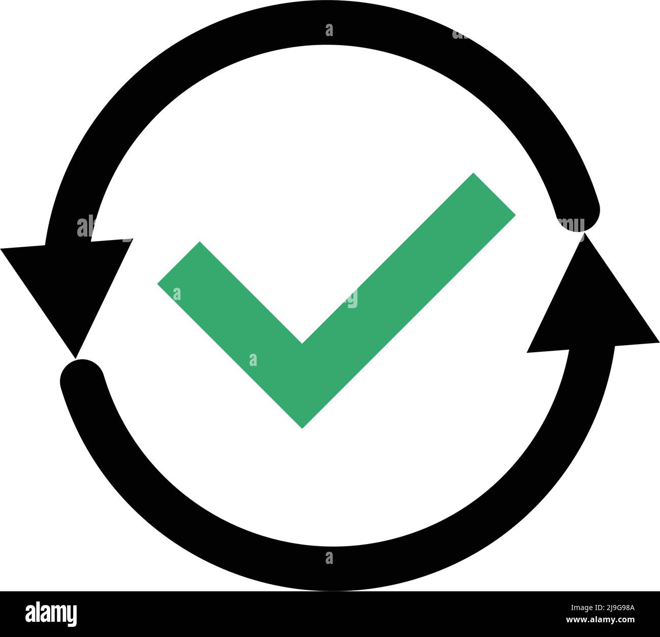 Rotating Arrow And Green Check Mark Editable Vector Stock Vector Image And Art Alamy
