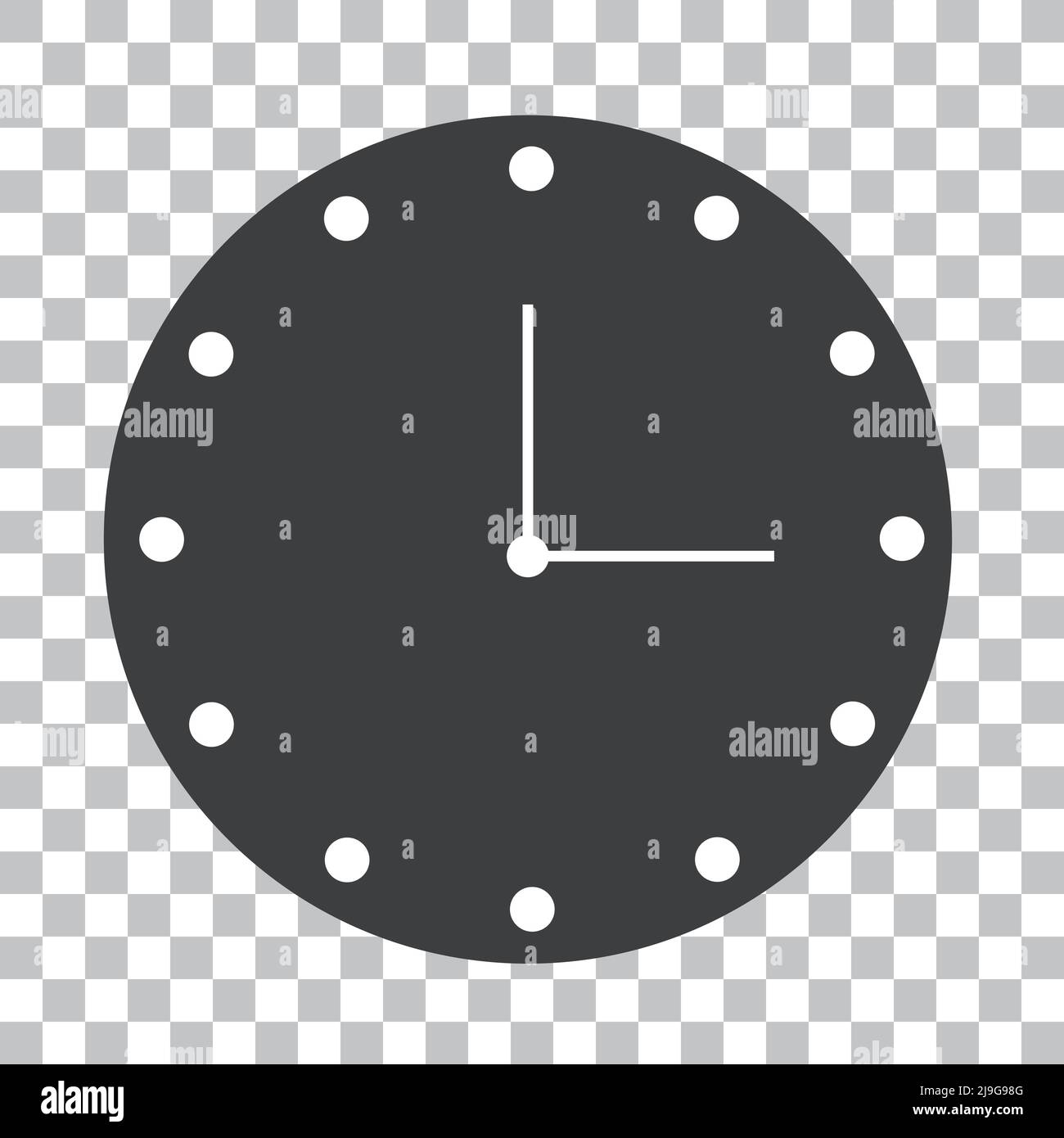 Black clock silhouette icon. Vector with transparent background ...