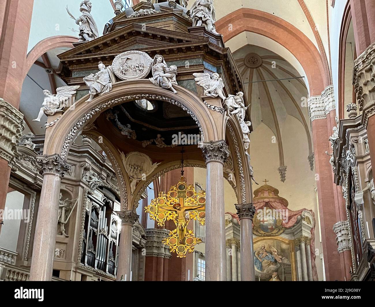 Bologna, Italy. The ciborium inside the Church of St. Petronius Stock ...