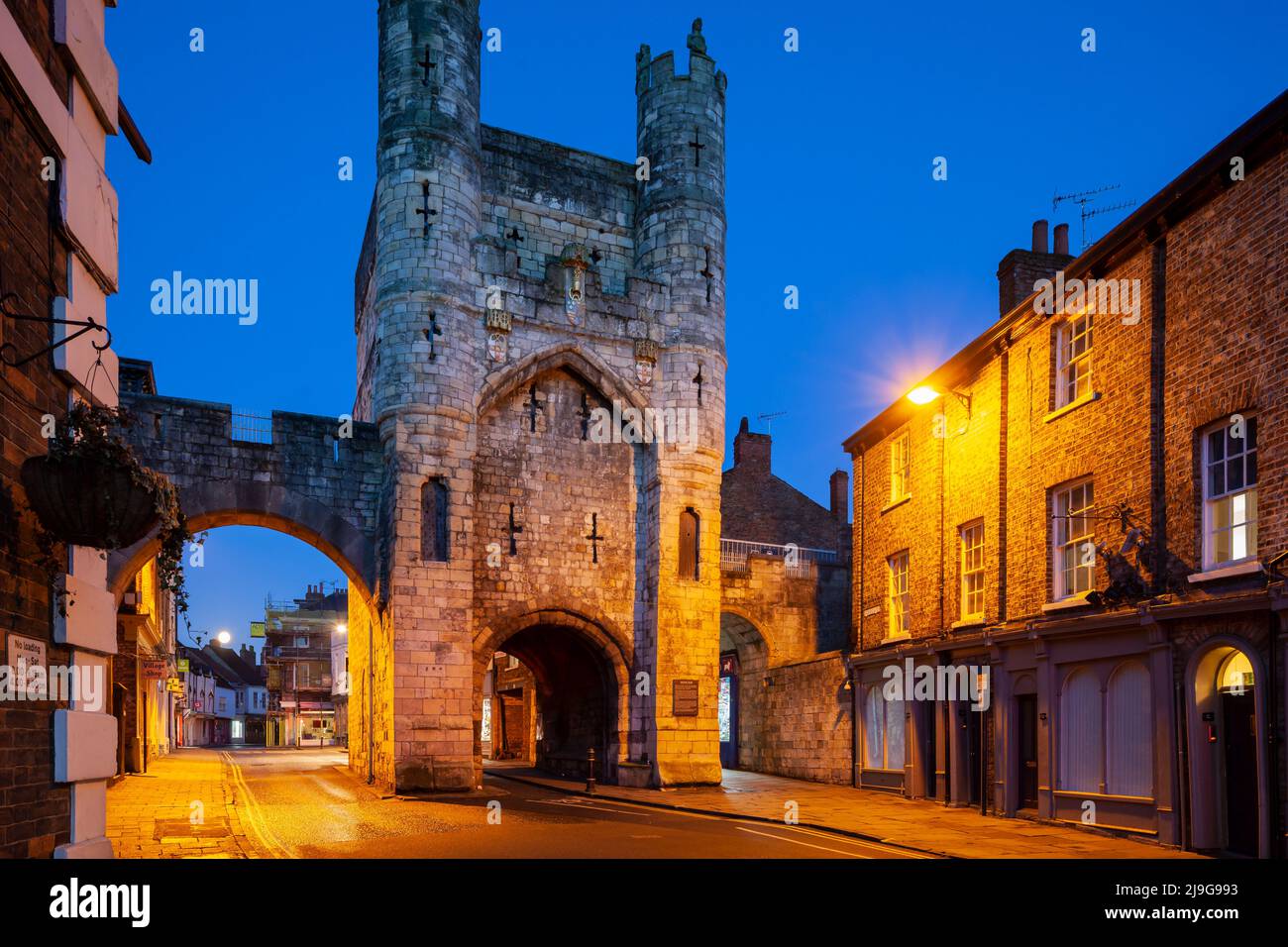 Dawn at Monk Bar in York, England Stock Photo - Alamy