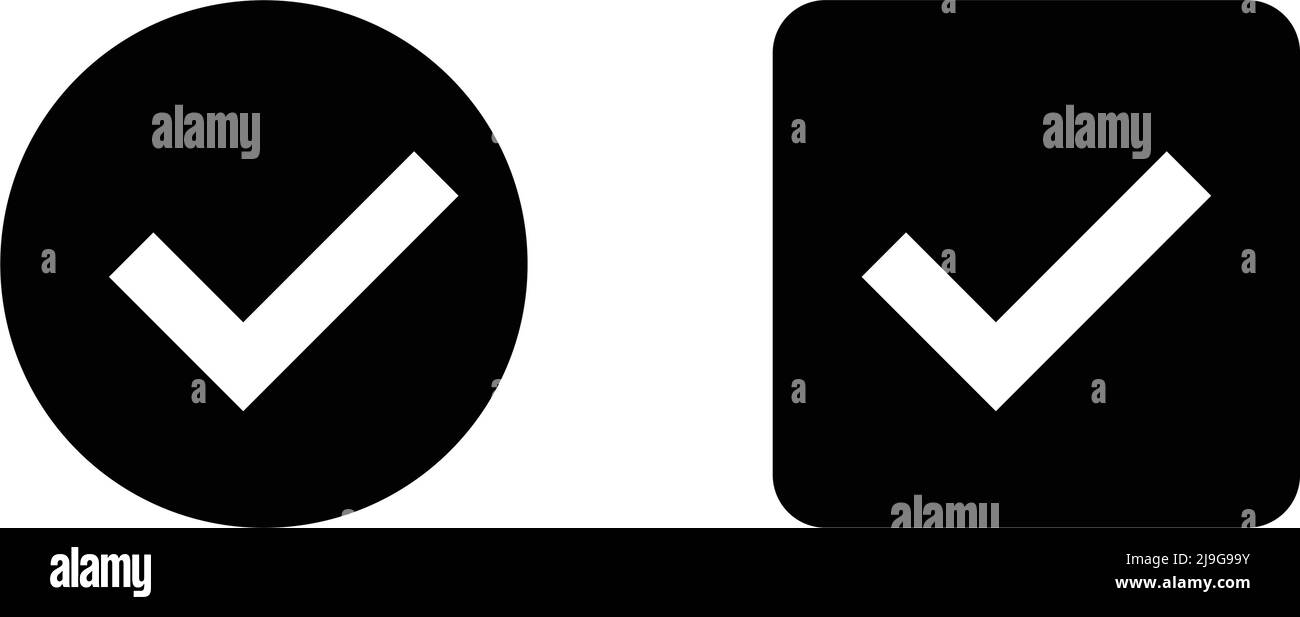 Round and square checkbox silhouette icons. Editable vector Stock Vector Image & Art - Alamy