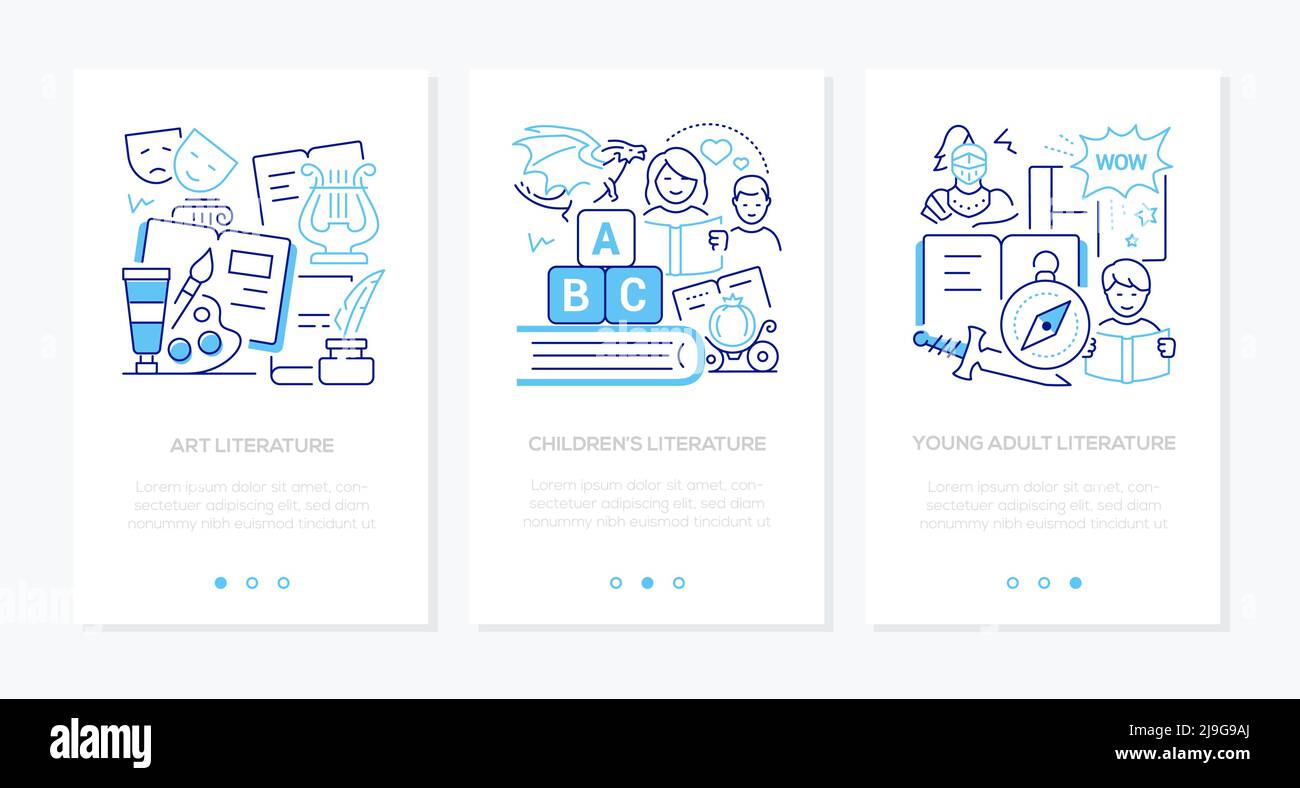 Art and literature - line design style banners set Stock Vector Image ...