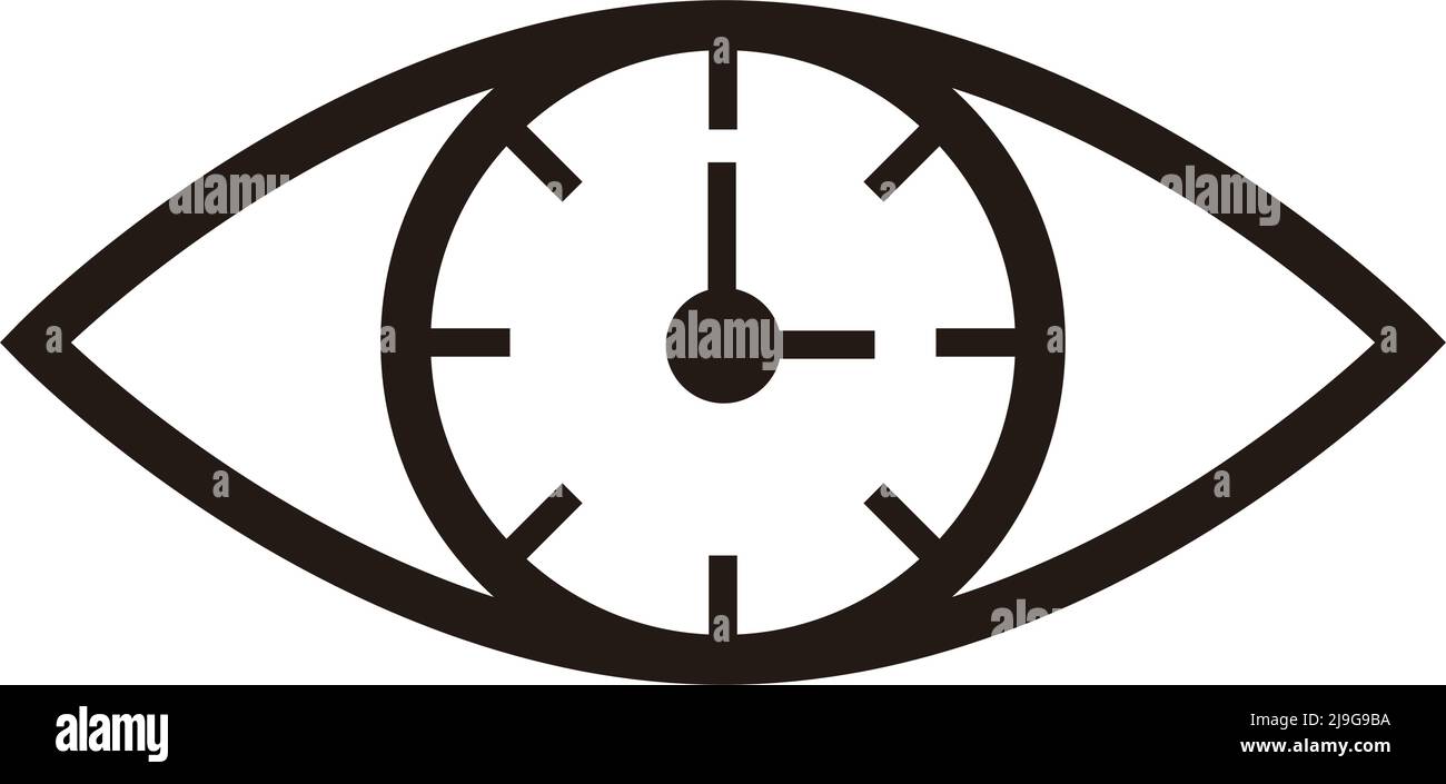 An eye whose eyeball is a clock. Editable vector Stock Vector Image ...