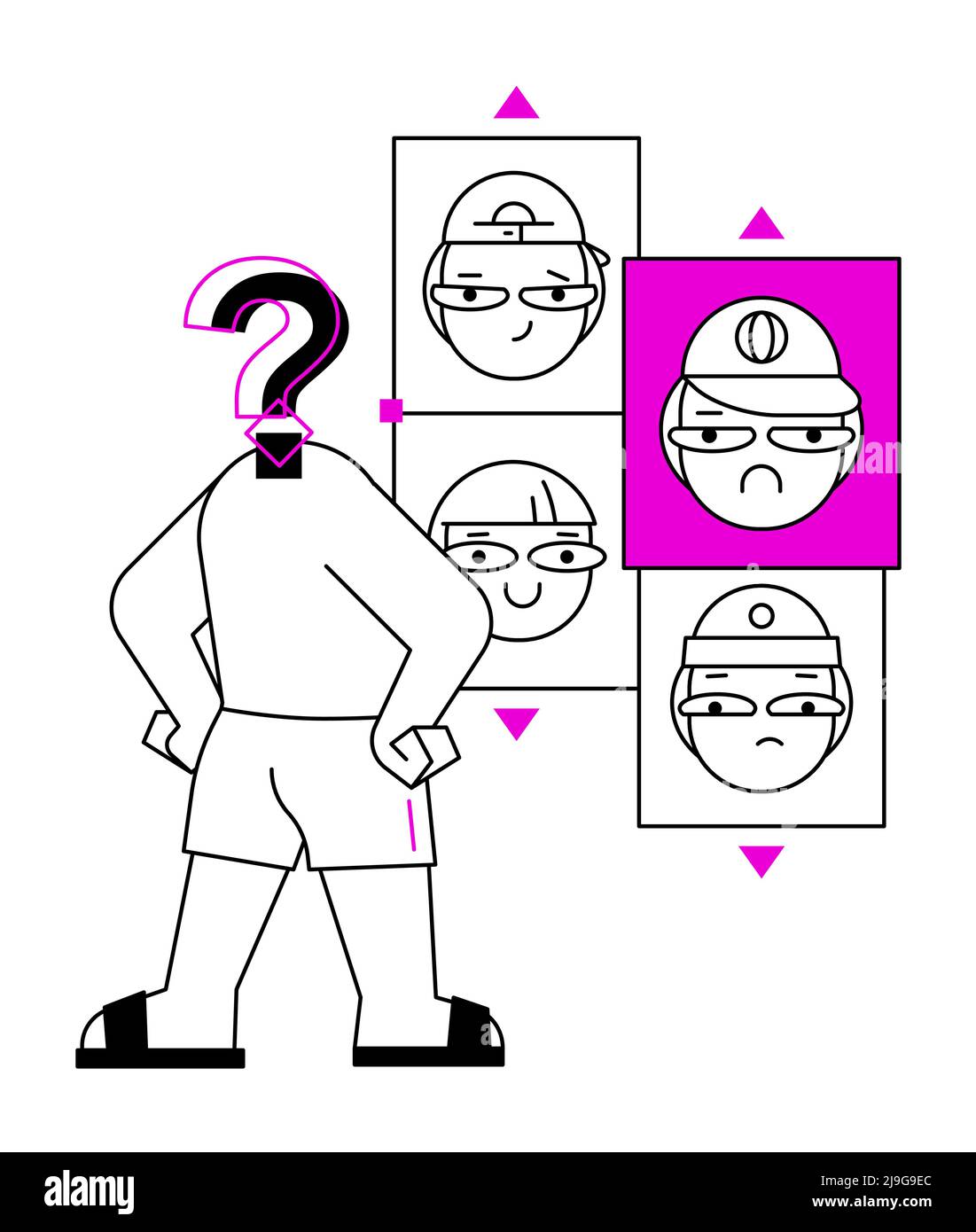 Unstable emotional behavior - colorful flat design style illustration ...