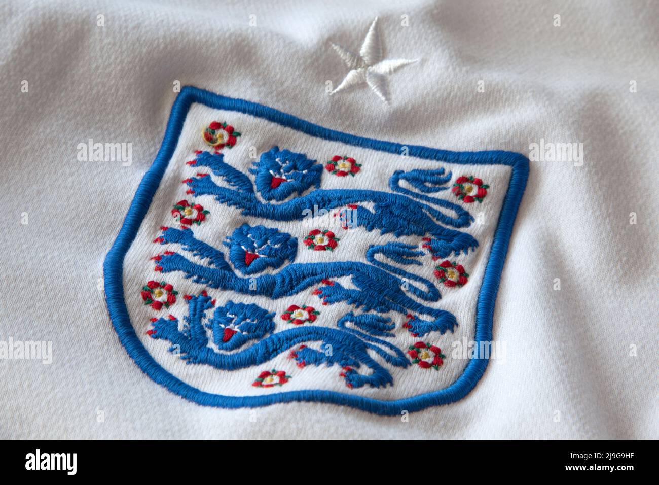 Three Lions on a shirt, England football team's crest pictured on an ...