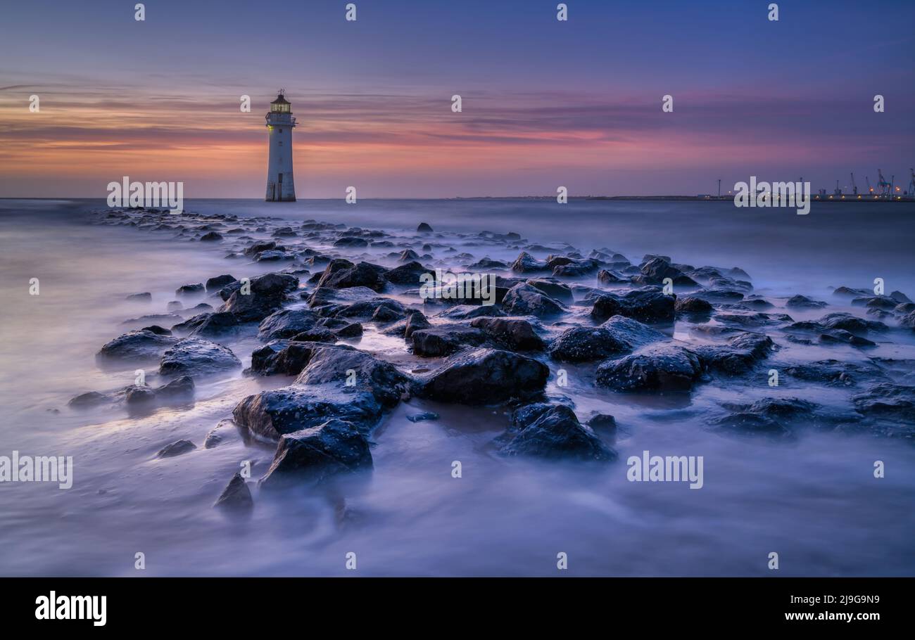 Perch Rock Lighthouse long exposure Stock Photo - Alamy