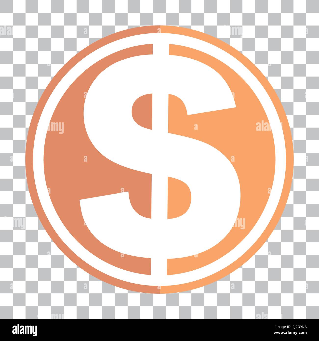 Orange dollar sign coin icon. Editable vector Stock Vector Image & Art ...