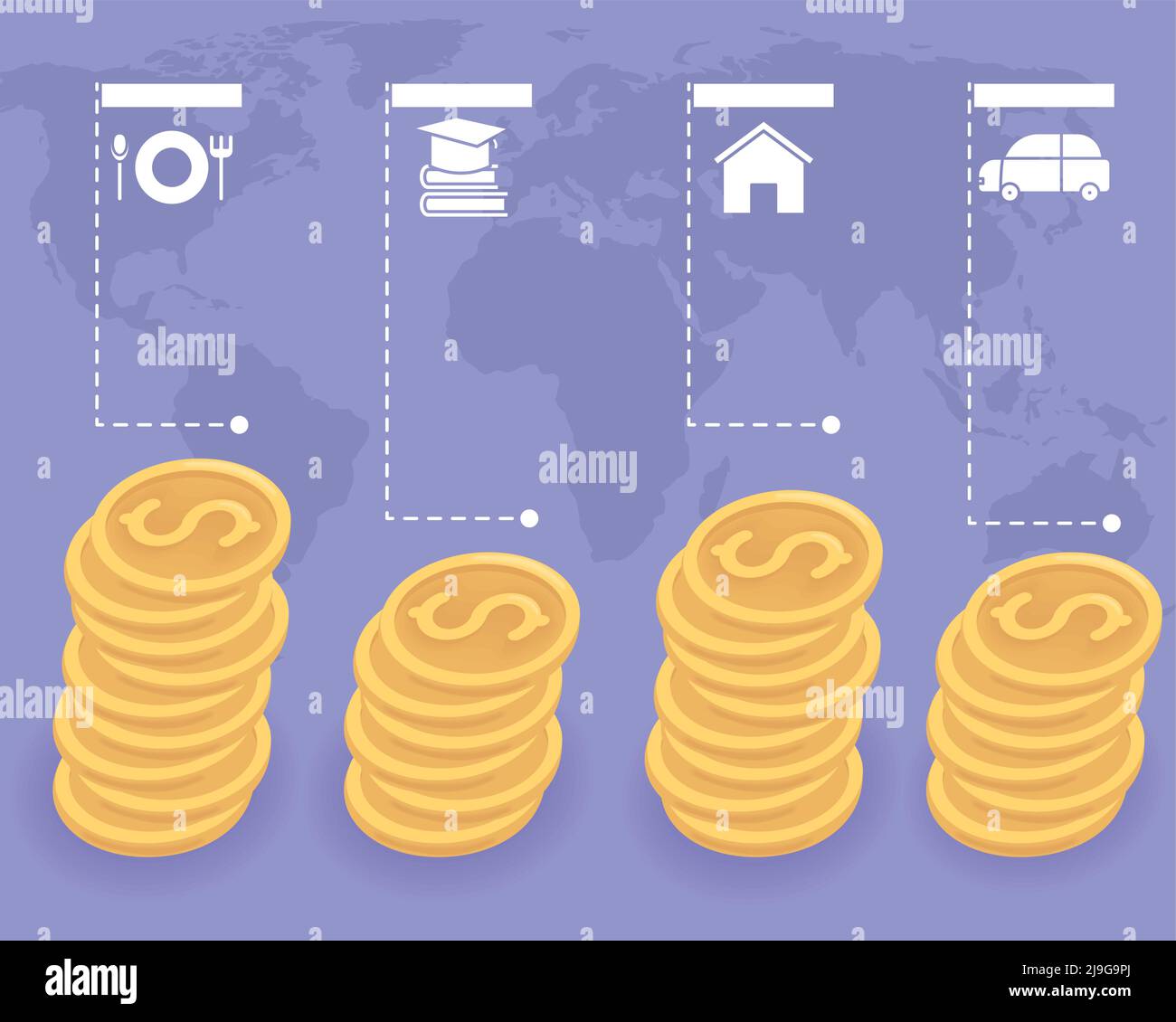 coins money dollars infographic poster Stock Vector Image & Art - Alamy