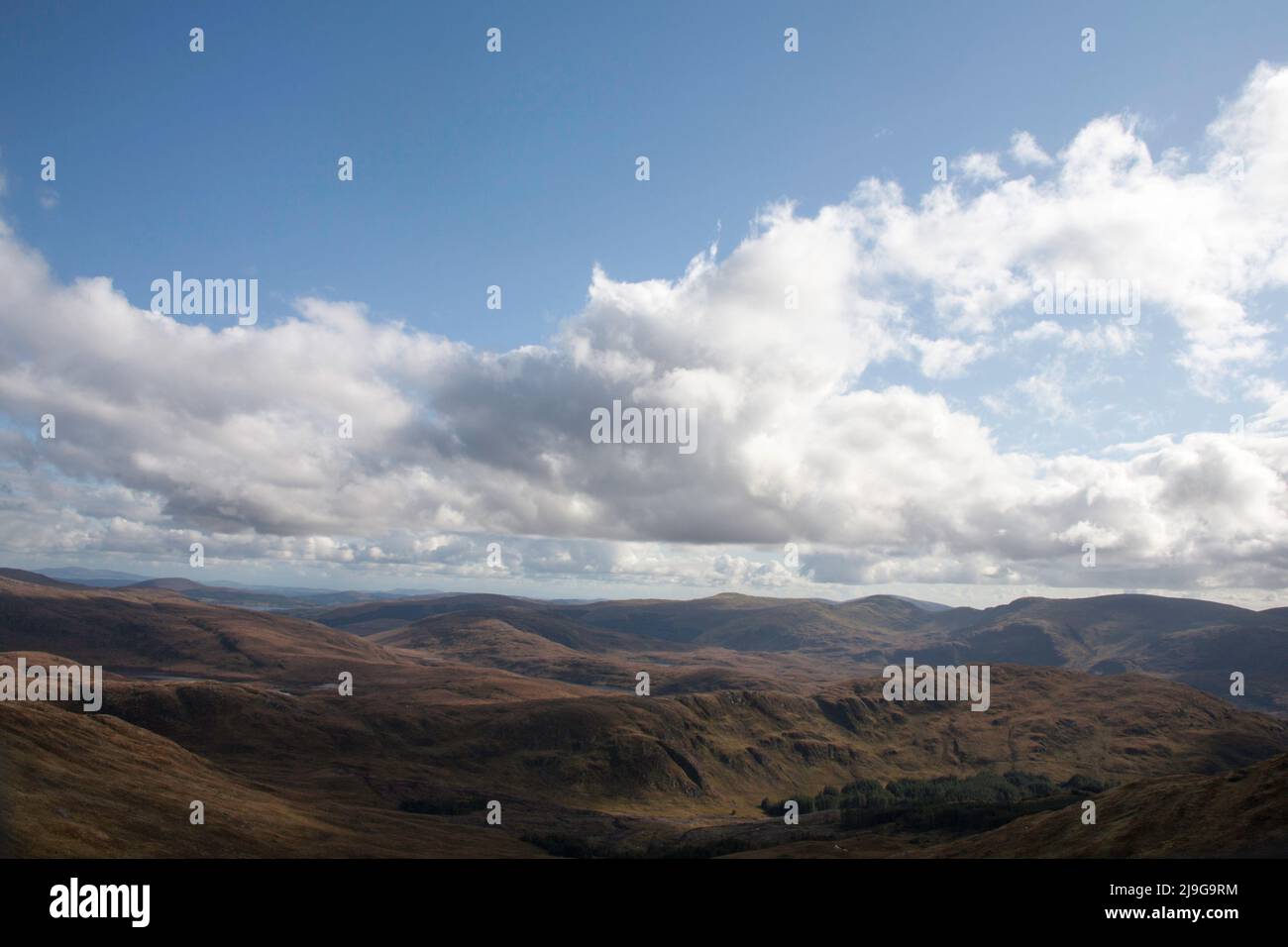 A view across the Galloway Forest Park from the summit of Merrick ...