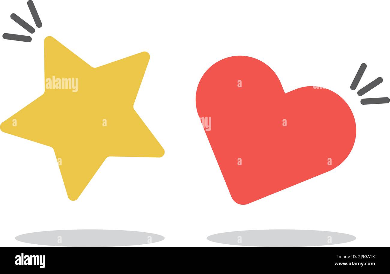Pop star icon and heart icon with shadow. Editable vector Stock Vector ...