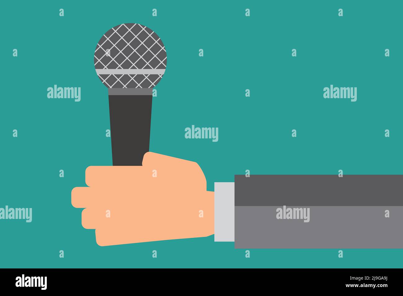 Illustration of a man holding a microphone. Great for interviews ...