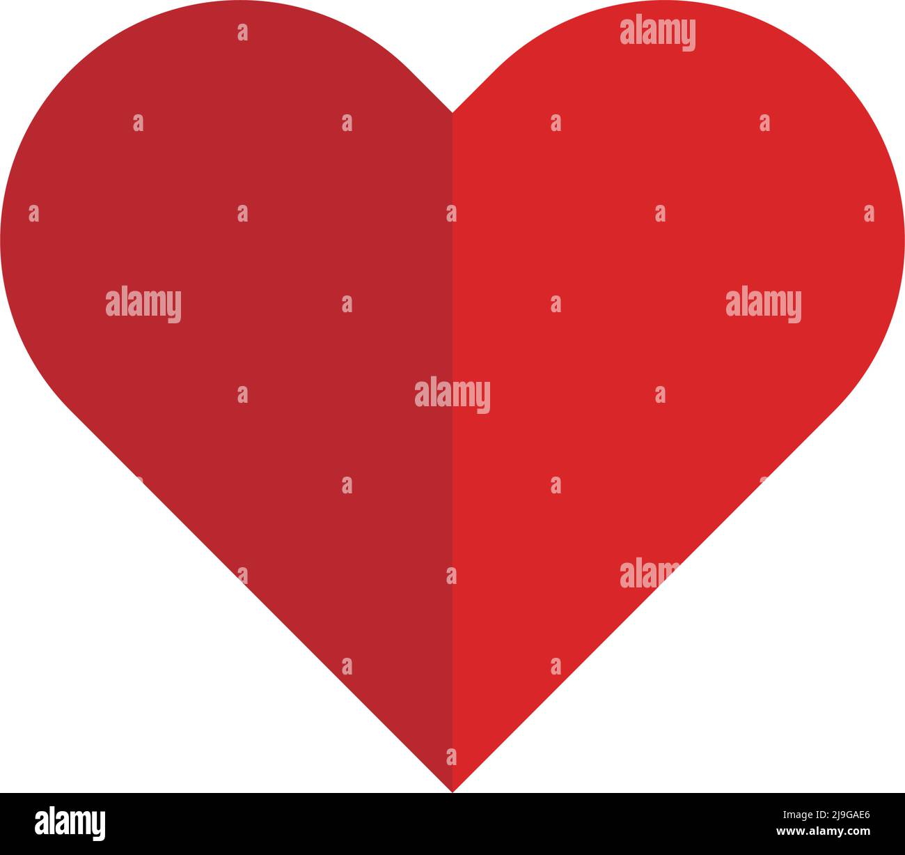 A heart symbol icon composed of two colors. Editable vector Stock ...