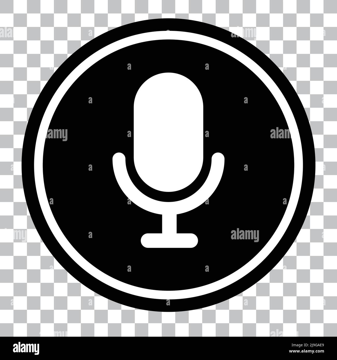 A round, black microphone icon. Editable vector Stock Vector Image ...