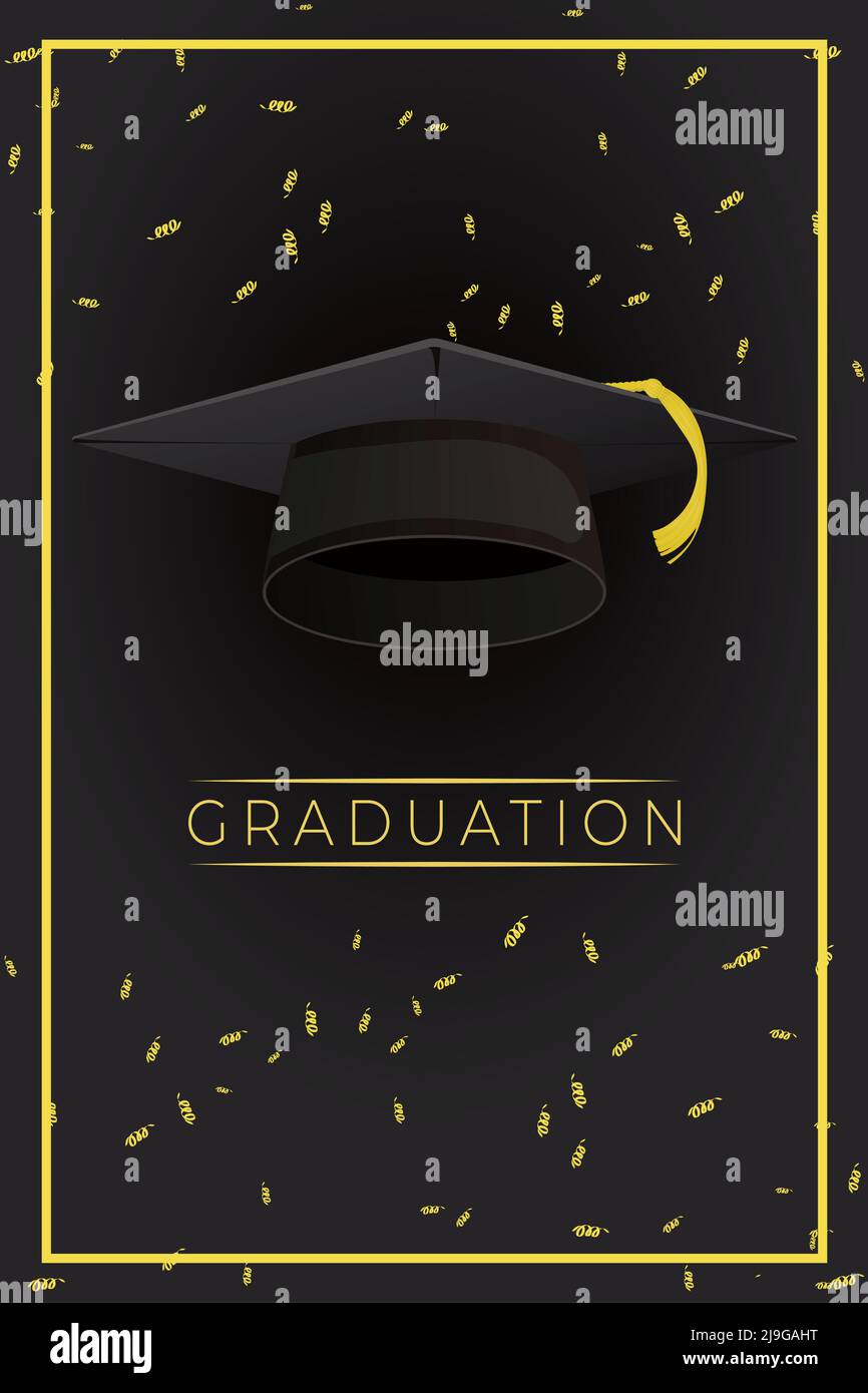 graduation celebration postcard with hat Stock Vector Image & Art - Alamy