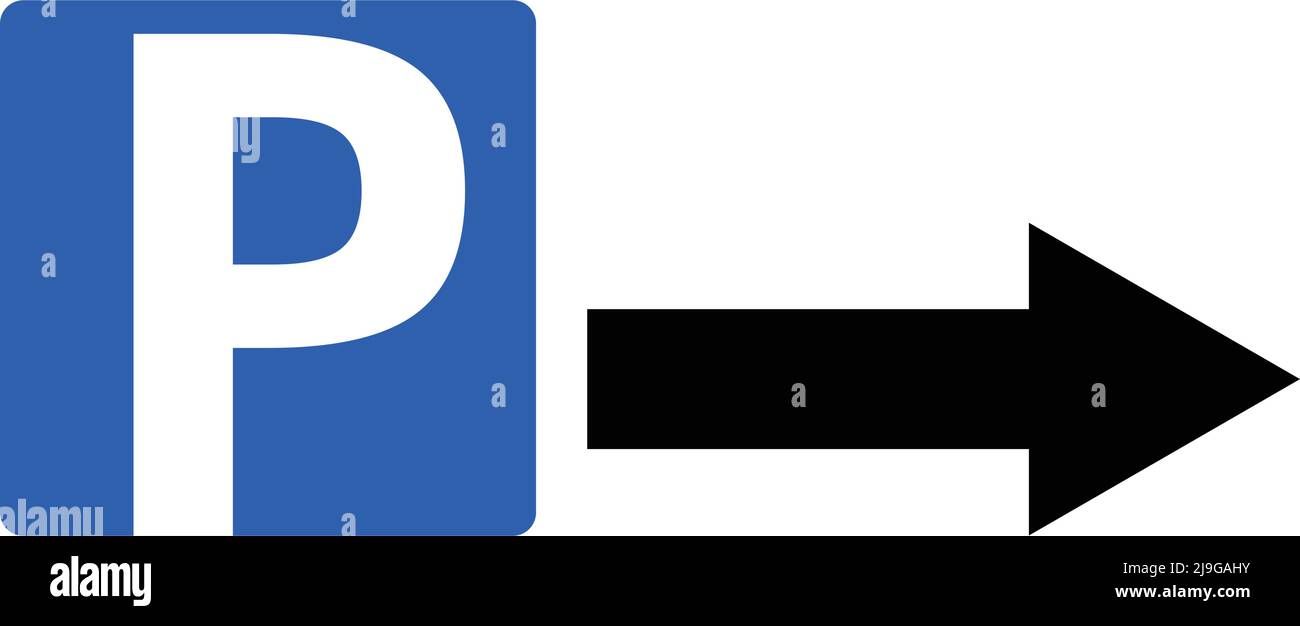 Parking sign and arrow icon. Editable vector Stock Vector Image & Art ...