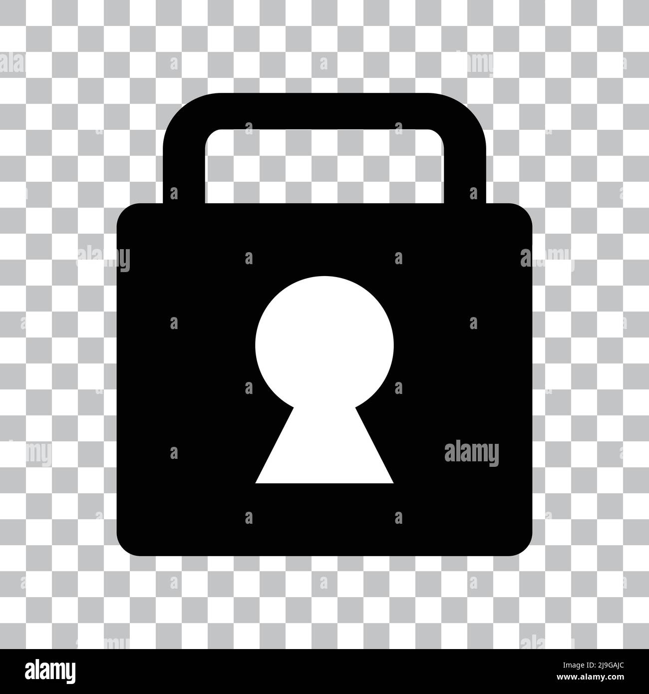 Vector icon of black silhouette about padlock, lock. Editable vector ...