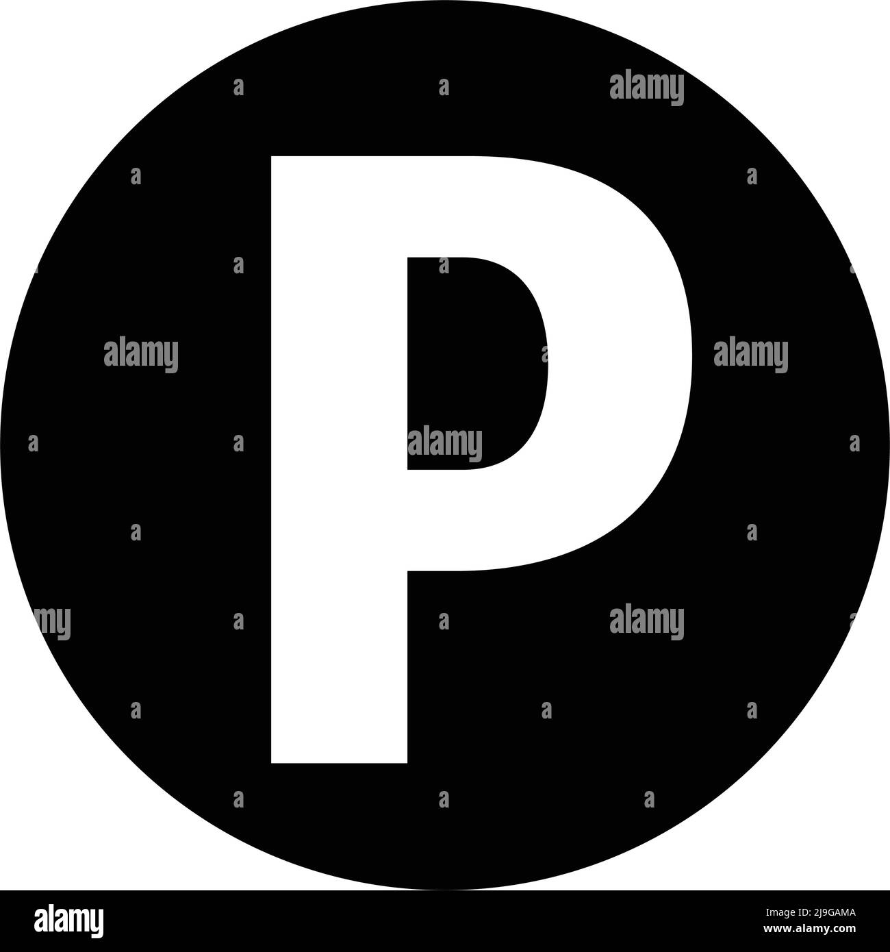 Black circle parking sign. Editable vector Stock Vector Image & Art - Alamy