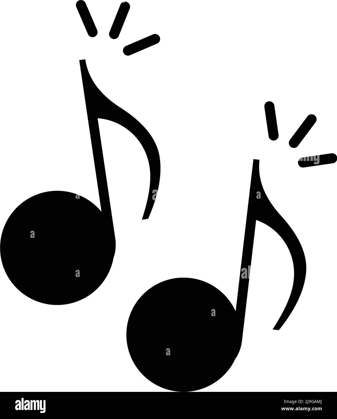 Pop music note icons. Vectors representing fun and joy. Editable vector ...