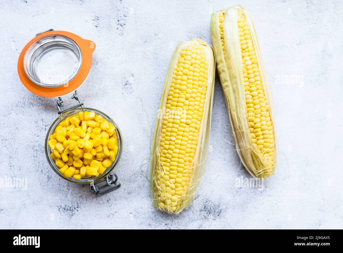 Sweet corn kernels are boiled and packed in cans to preserve their ...