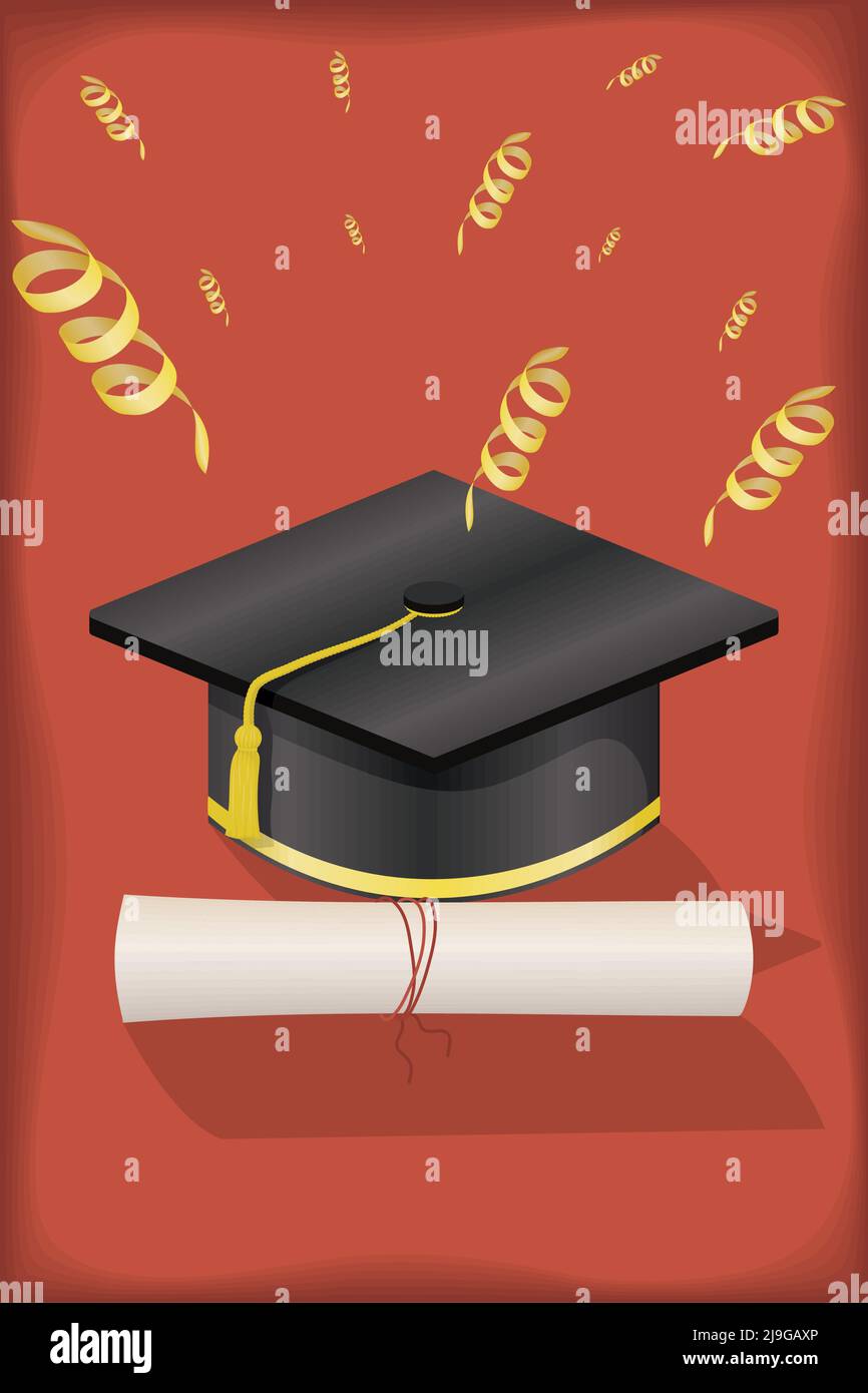 graduation invitation card with hat Stock Vector Image & Art - Alamy