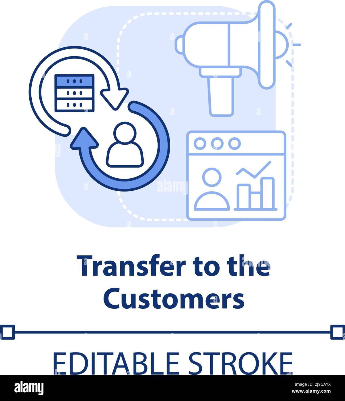 Transfer to customers light blue concept icon Stock Vector Image & Art ...