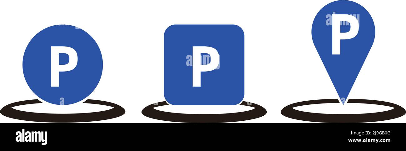 Parking icon set in Cut Out Stock Images & Pictures - Alamy