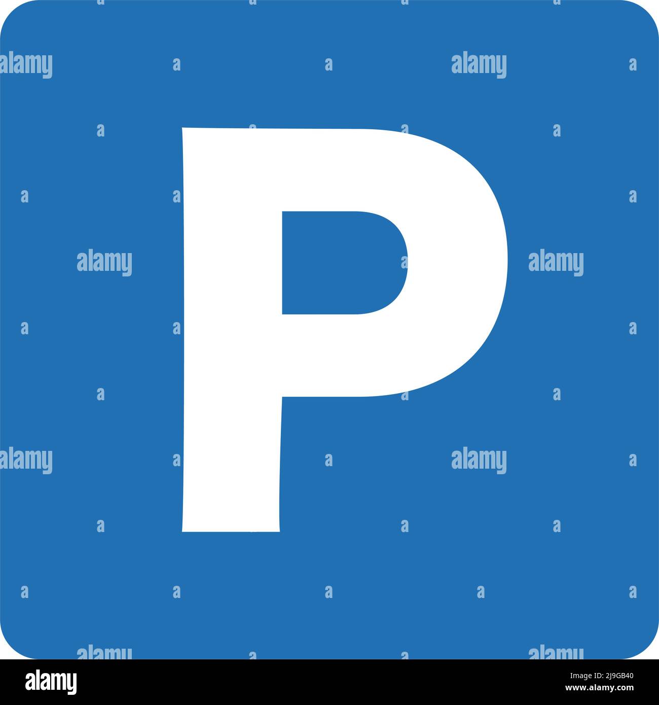 Blue parking sign in the shape of a square. Editable vector Stock ...