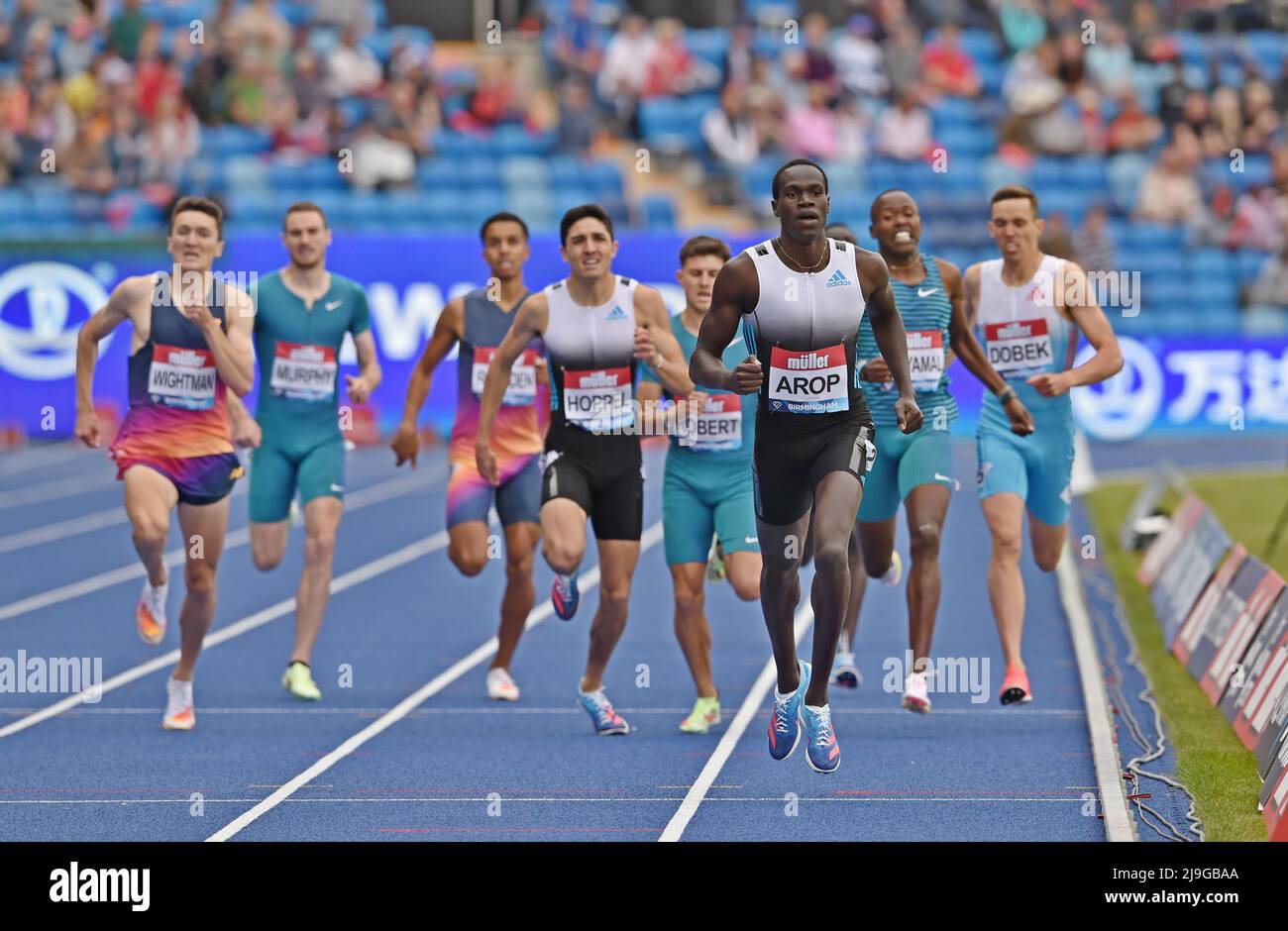 Marco Arop (CAN) wins the 800m in1:45.41 during the Birmingham Diamond ...