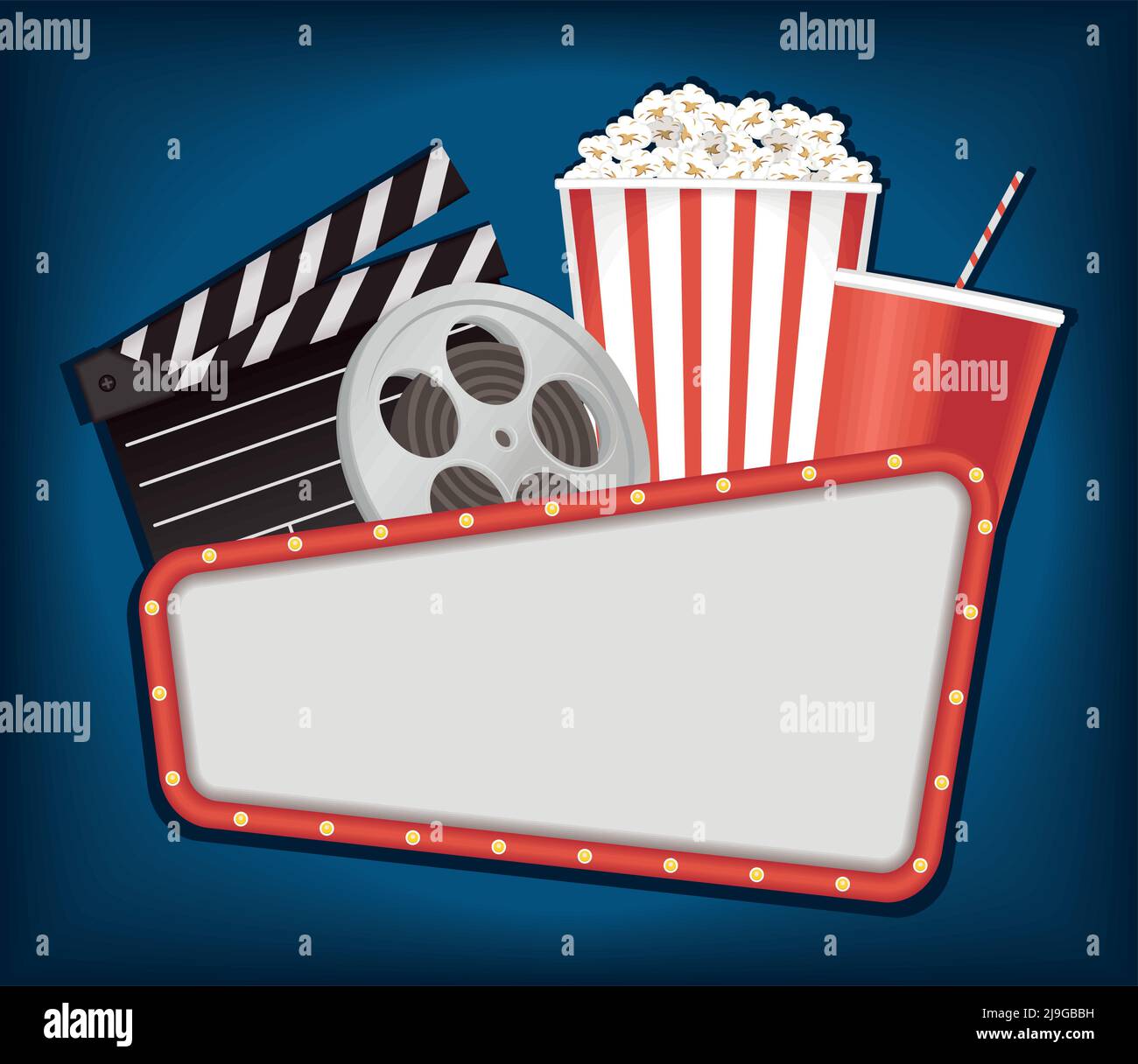 cinema entertainment label with lights Stock Vector Image & Art - Alamy