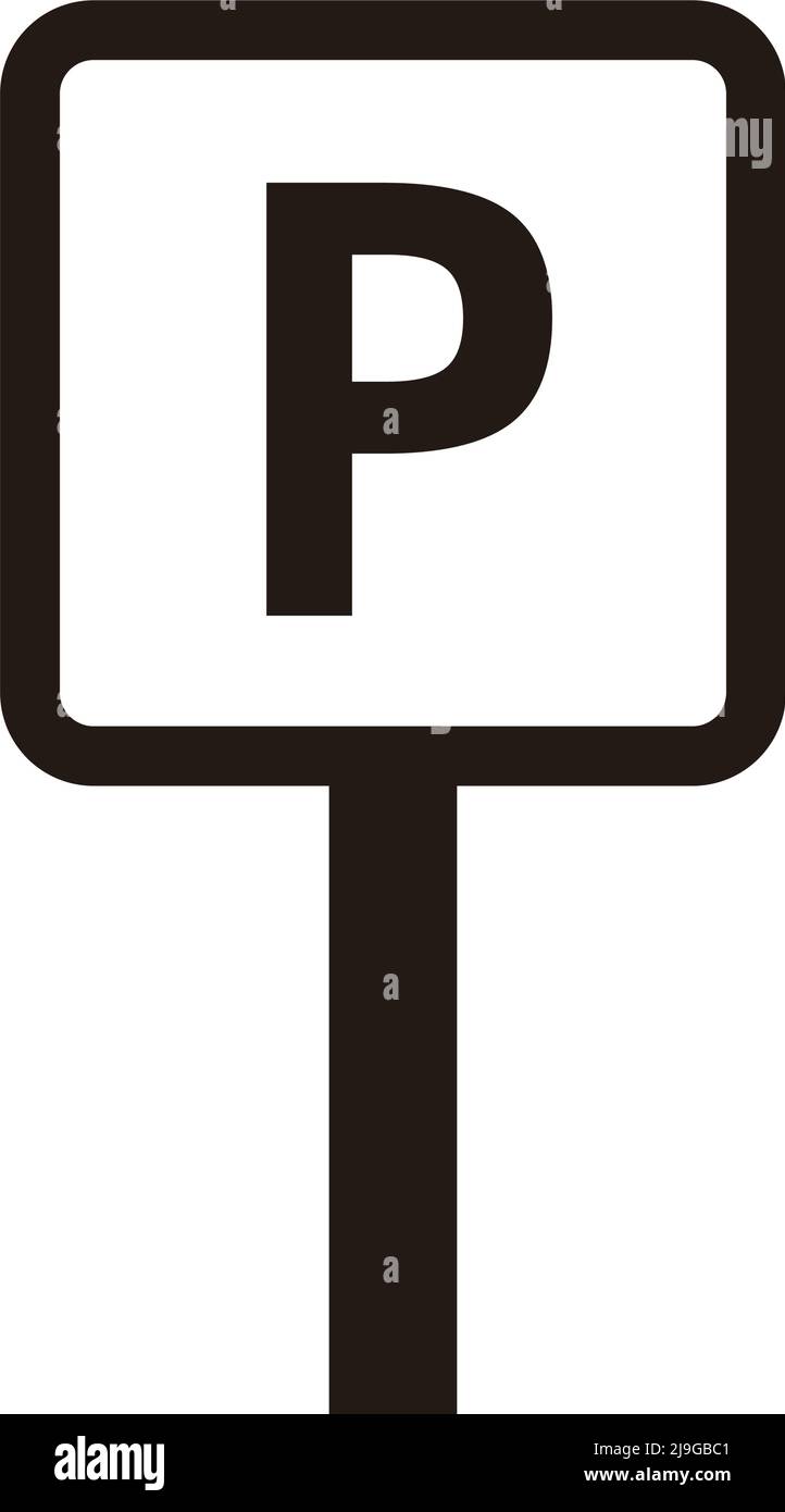Parking sign icon with pole. Editable vector Stock Vector Image & Art ...