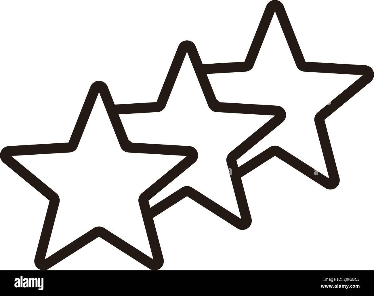 Three aligned monochrome stars icon. Editable vector Stock Vector Image ...