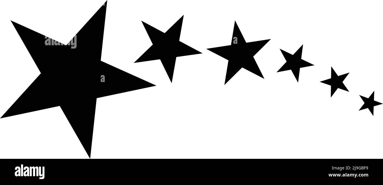 Continuous black star silhouette icon. Editable vector Stock Vector ...