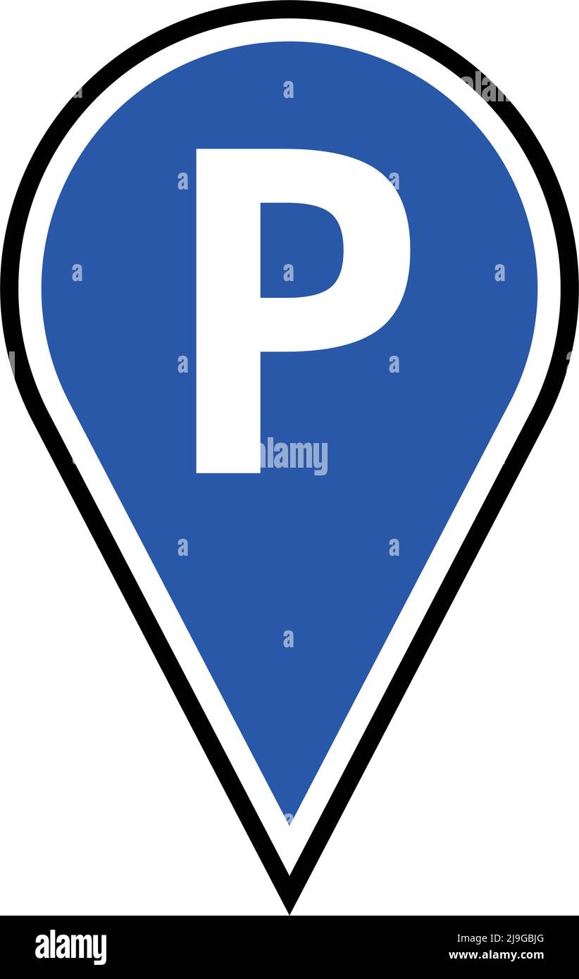 Parking sign map pin icon. Editable vector Stock Vector Image & Art - Alamy