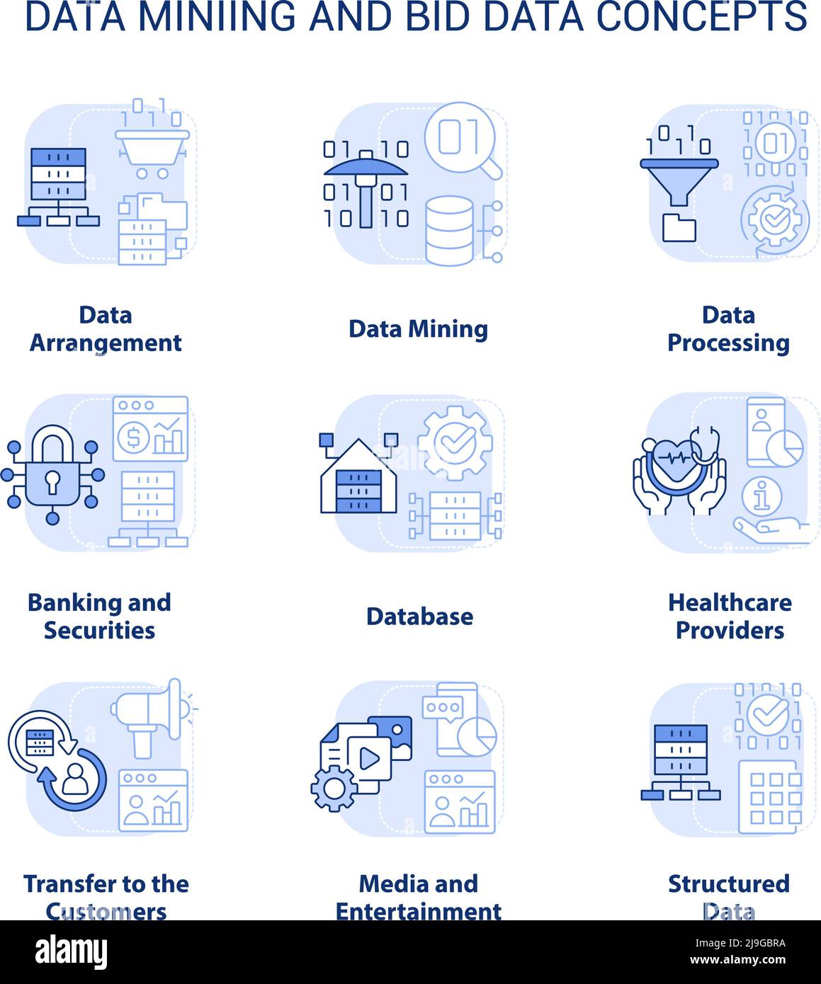 Data mining and big data light blue concept icons set Stock Vector Image & Art - Alamy