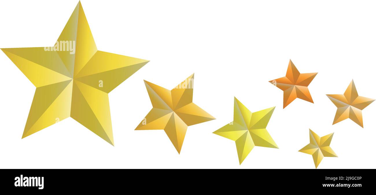 A group of illustrations of stars with a glossy finish. Editable vector ...